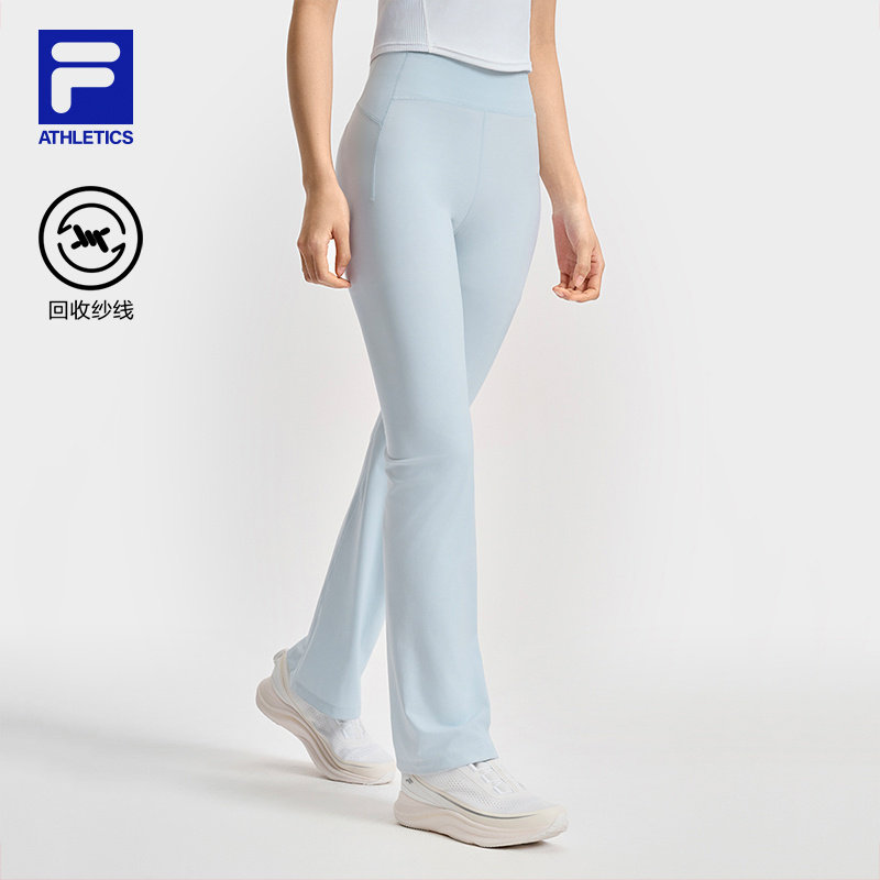 FILA 斐乐官方女士针织长裤2025夏新款健身运动瑜伽裤A11W521618F