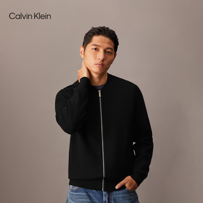 CK高级成衣系列秋季男士休闲通勤棒球领拉链针织衫开衫40EM324