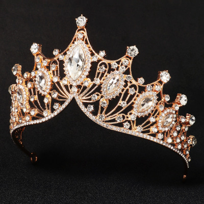 Baroque wedding headpiece alloy crown rhinestone bridal crow