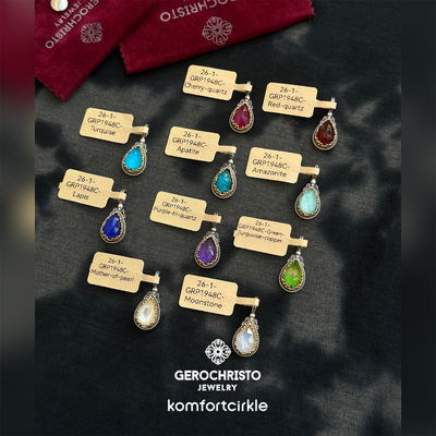 GEROCHRISTO GC水滴形半宝石吊坠项坠GRP1946C/1948C/1862C/1705C