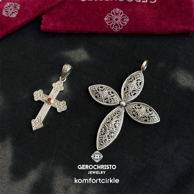 自留推荐 GEROCHRISTO 18K金925银雕刻半宝石吊坠希腊手工项坠GC