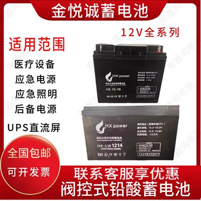HXpower金悦诚蓄电池HX12-17消防主机12V2.8A7A12A14A18A24A33A38