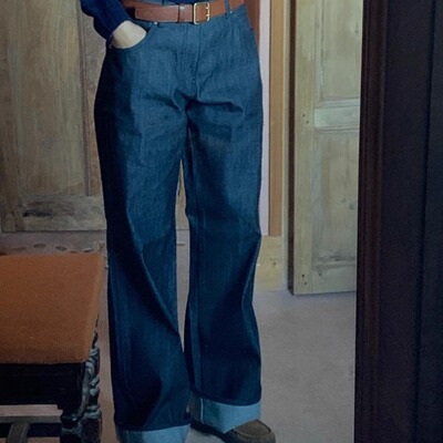 若若韩国正品代购直邮urbanic30秋冬日本产宽松牛仔裤女直筒宽松