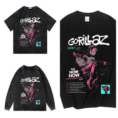 CLFC  街头霸王Gorillaz摇滚乐队oversize朋克复古T黑色短袖长袖T