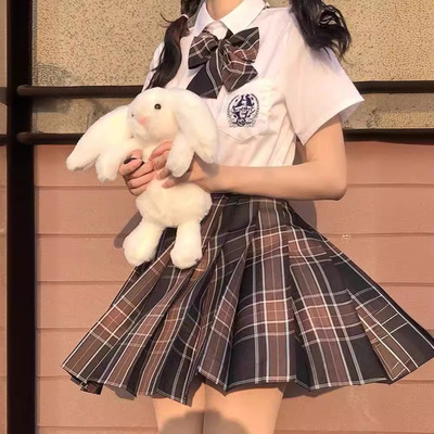 原创【黑糖姜茶】jk制服裙正版学院风校供格裙夏季百褶短裙子套装