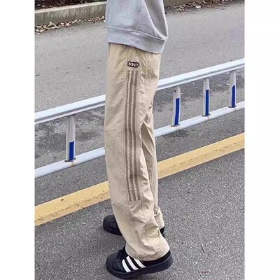 f2ocus条纹裤子直筒休闲