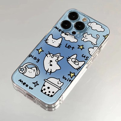 日韩ins猫咪适用于真我GTNeo7手机壳Q3pro软硅胶v60v25v20v13直边gtneo5/6新款realme13pro透明GTneo2保护套