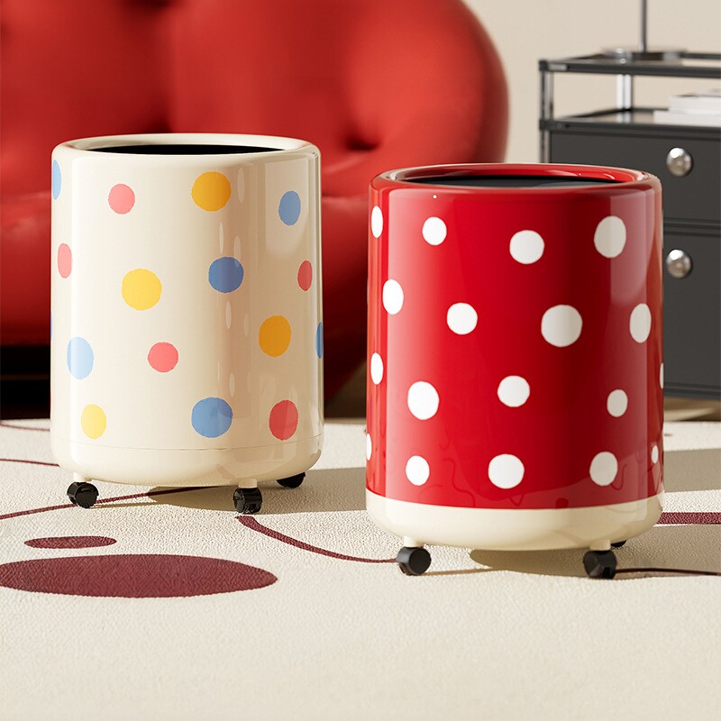 创意垃圾桶家用感大号大容量客厅卧室卫生间双层垃圾筒带轮子