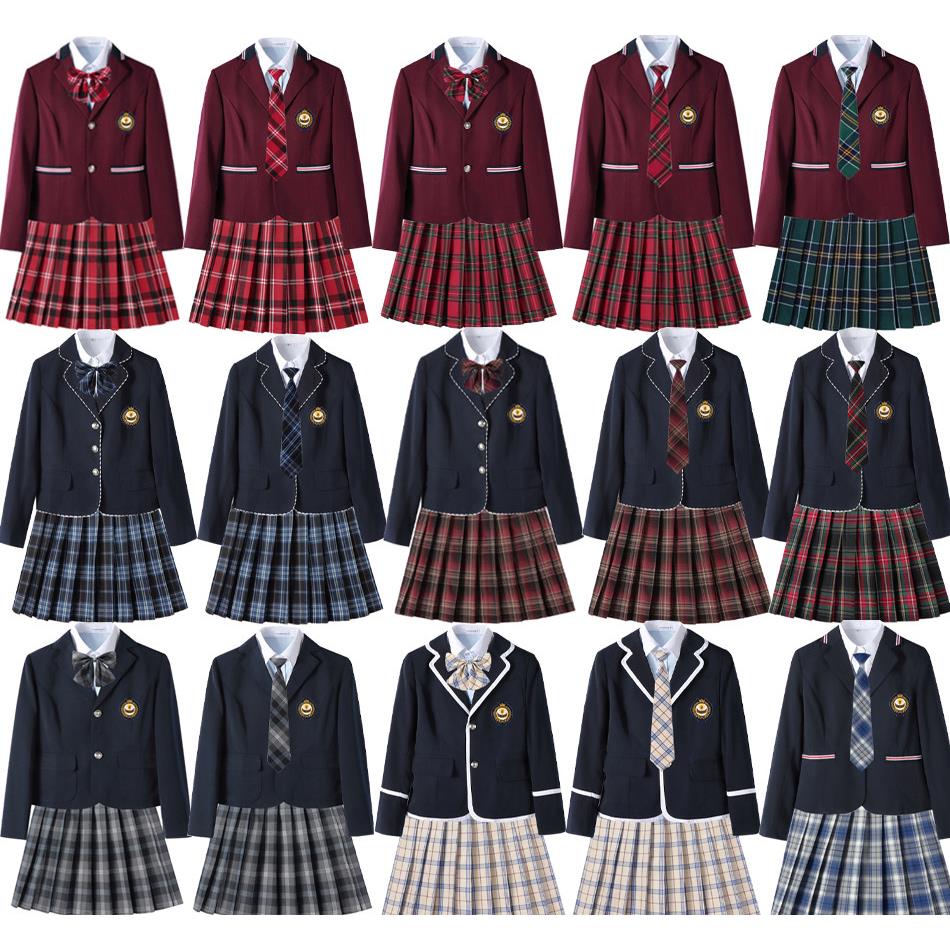 现货礼服制服长袖小初高大学生女闺蜜亲子西装套装校服班服园礼服