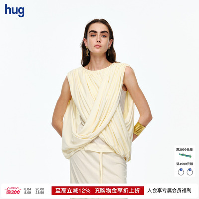 【AETNA PROJECT】hug 2026夏季新款豆沙绿交叉垂褶上衣