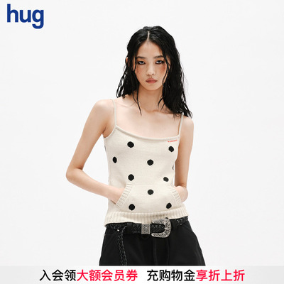 【MARKGONG】hug 2026春夏新款波点针织插袋背心