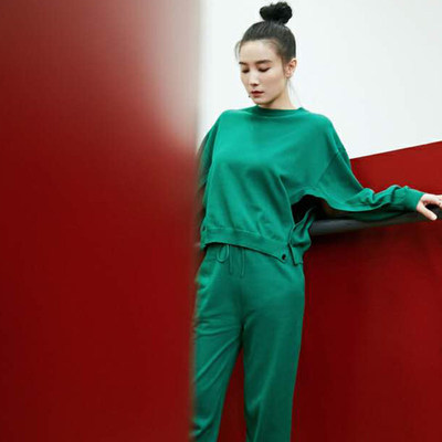【折新】Ports1961宝姿绿色针织上衣裤子套装