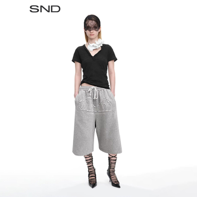 SNDSS26V领短袖刺绣亨利衫