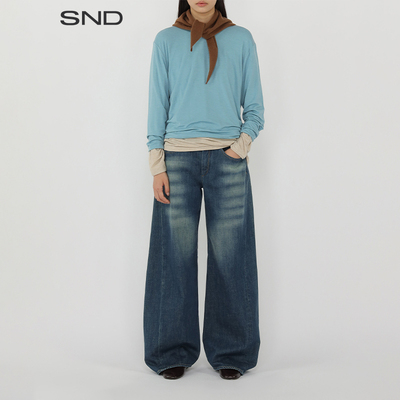 SNDAW25扭缝牛仔长裤女款