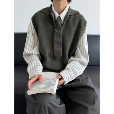 老钱风男冬季宽松针织马甲