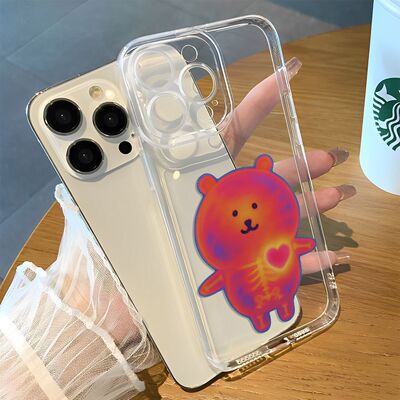 iPhone13卡通苹果14小众小米17ULTRA透明12ProMax心脏自嘲熊创意华为NOVA15软适用16PLUS手机壳VIVOx300Ultra
