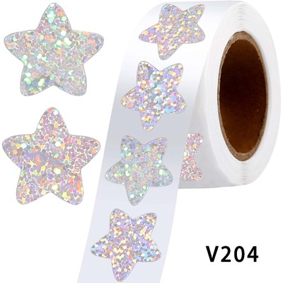 镭射五角星星形贴纸不干胶标签