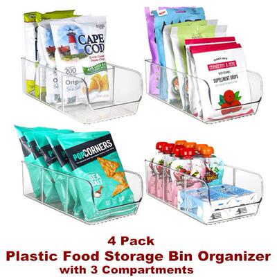 Plastic Food Storage Bin Organizer Snack Containers Storage