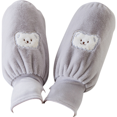 冬季写字保暖袖套带手套二合一体