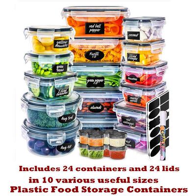 Plastic Food Storage Lunch Containers Kitchen Organization
