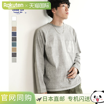 日本直邮GOOD ON L/S HEAVY RAGLAN POCKET TEE 长袖厚重插肩口袋