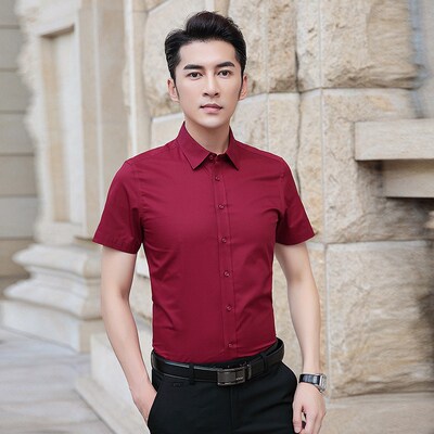 2618A-2023夏季新品男式衬衫短袖潮流新款男士休闲衬衣韩版修身