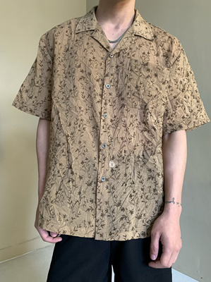 复古松弛肌理感短袖衬衫男慵懒中性学院风夏季海边日常宽松衬衣女