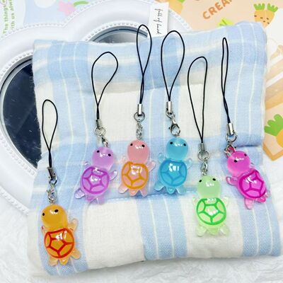 夜光彩色海龟手机绳甜美小乌龟配饰少女心闺蜜情侣礼物书包包挂件