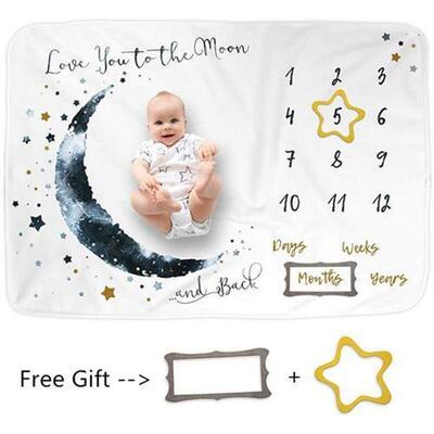 Flannel Baby Milestone Blanket 100*75CM Baby Monthly