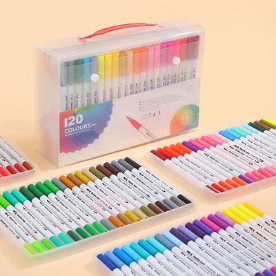 12-120 Color Double-Head Art Marker Pen Water-Based Highligh