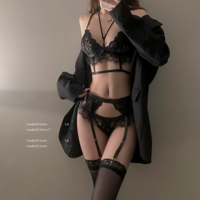 「LA」Ares·低烧纪事丨欲焰系列*禁欲系性感蕾丝镂空文胸套装女