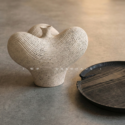 宅子插花艺术感釉面高级美学质感花瓶民宿景德镇侘寂陶瓷花器摆件