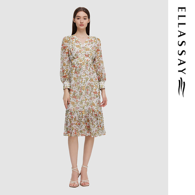 ELLASSAY歌力思2026春夏新款时尚潮流碎花连衣裙女EWD352Y06800
