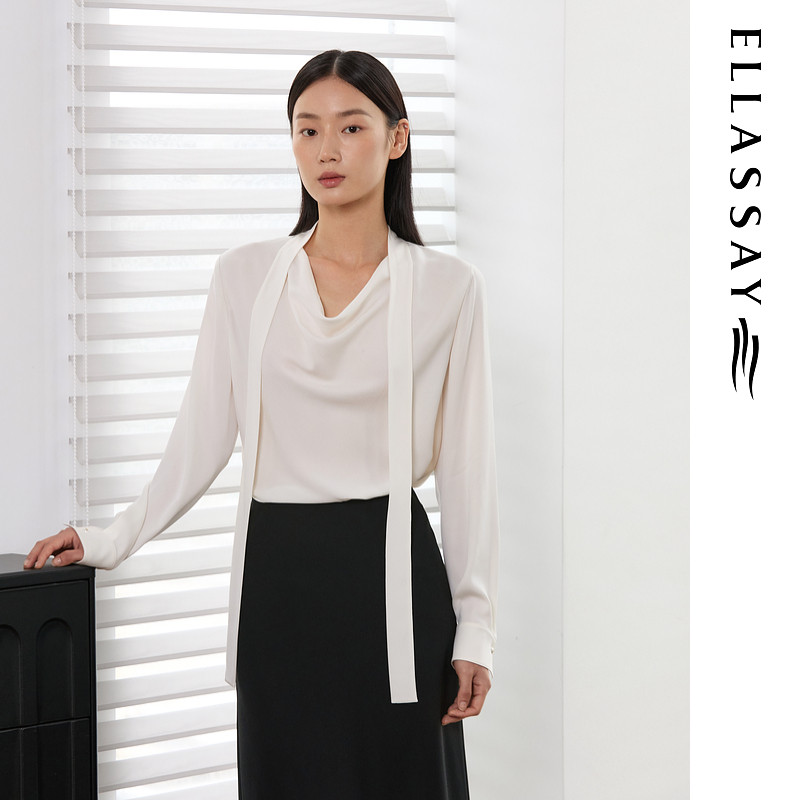 ELLASSAY歌力思2026秋季新款桑蚕丝简约气质衬衫女EWE363C00500