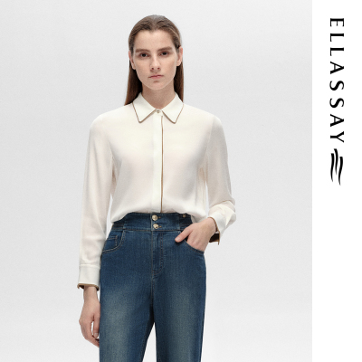 ELLASSAY歌力思秋季新款桑蚕丝优雅时髦衬衫女EWE353C02200