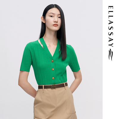 ELLASSAY歌力思早春新款羊毛混纺吊带设计毛衫女EWW341M06300