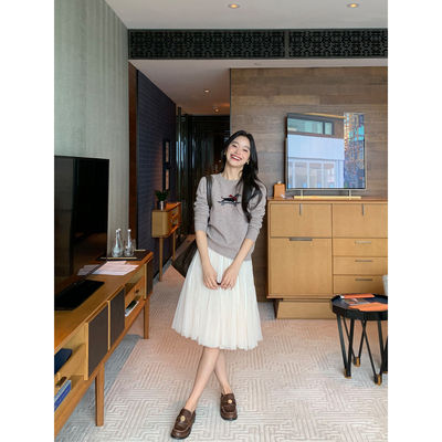 名伶邂逅半身裙女松遮胯伞裙