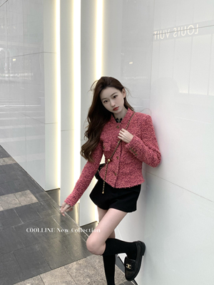 早春绝美中古骑士小香收腰外套春