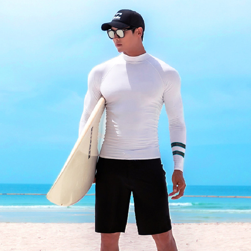 潜水服男士上衣防晒速干浮潜服冲浪服长袖泳裤泳衣水母衣游泳套装