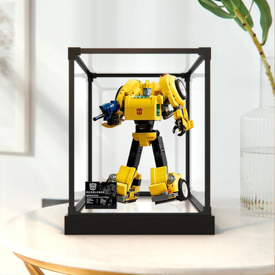 适用LEGO乐高ICONS10338大黄蜂变形金刚汽车人合金框亚克力展示柜