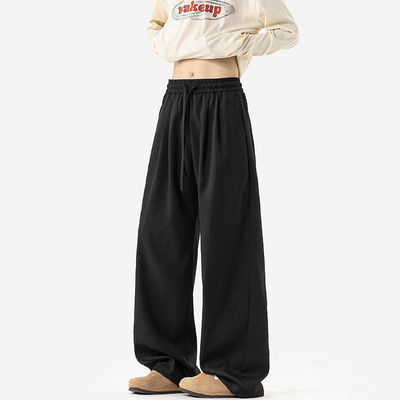 隐哲穿搭K6742春季新款直筒大码宽松纯色百搭亚麻透气休闲裤男