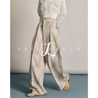 亚麻宽松透气宽松长款阔腿休闲裤