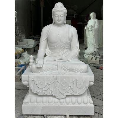 白玉三世佛石观音阿弥陀佛释迦牟尼坐天菩萨大殿大祭饰