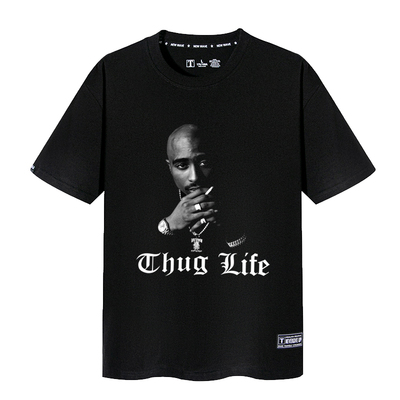 2PAC图派克短袖Tupac Shakur嘻哈说唱rap街头人物复古饶舌T恤衣服