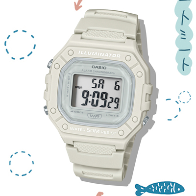 卡西欧手表男女学生日系清新W218H复古潮流防水小方块W-218HC-8A