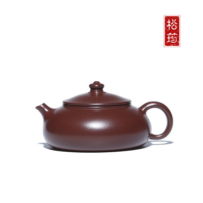 原矿紫朱泥纯手工寒江150ML光素宜兴紫砂壶中式功夫茶壶茶具礼品