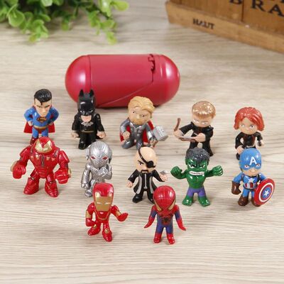 12 Pcs/Set New Q Avengers Mini Figures Hulk Thor Spider Man