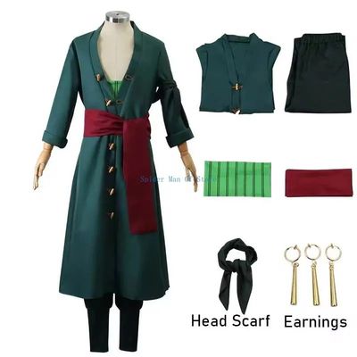 Roronoas Cosplay Costume Anime Kimono Robe Zoro Cloak Unifor