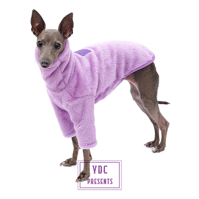 YDCStore紫色柔软双面长绒意大利小灵缇惠比特贝灵顿两脚衣