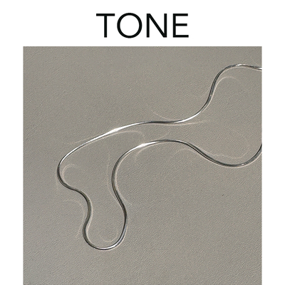 TONE通体纯银多切面进口蛇骨项链